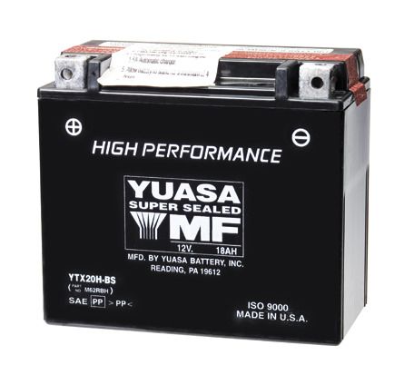Yuasa YTX20H-BS High Performance AGM Battery | JPCycles.com