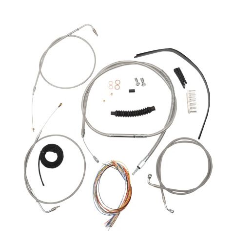 LA Choppers Handlebar Cable Brake Line And Wire Kit For Harley Softail ...