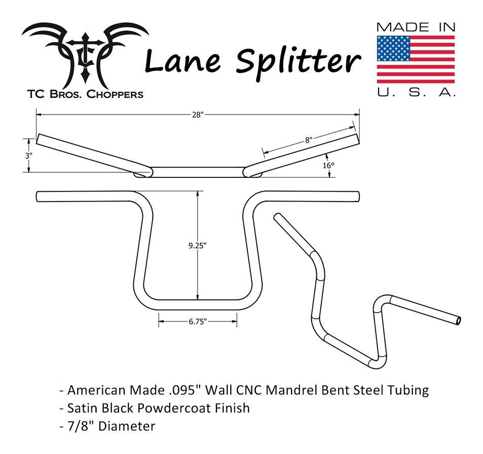 TC Bros Lane Splitter 7/8" Handlebars | JPCycles.com