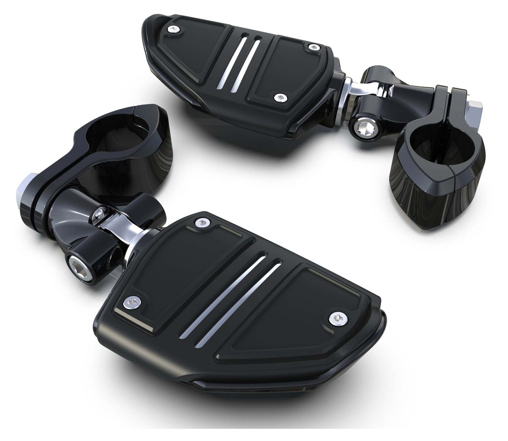 Ciro Twin Rail Footrests For 1 1/4" Highway Bar | JPCycles.com