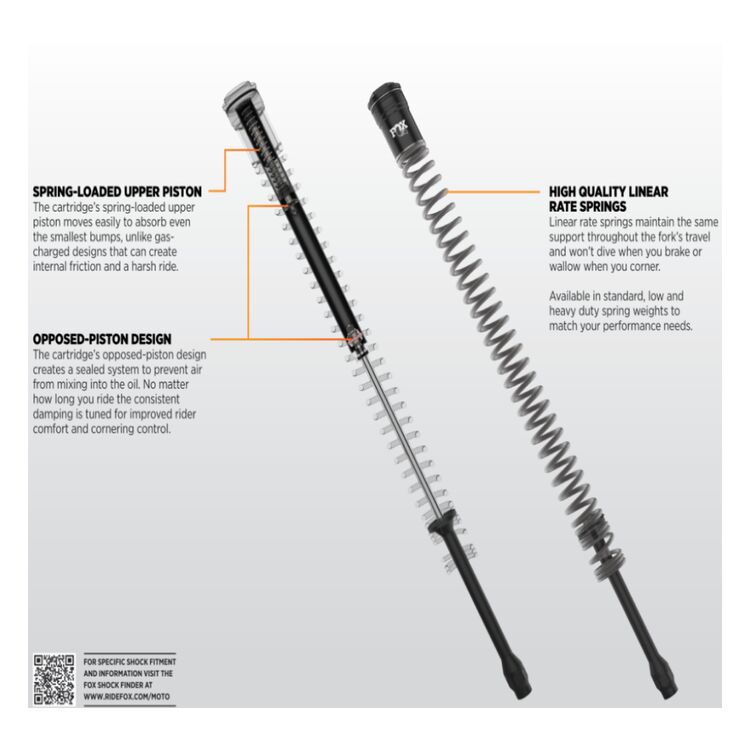 Fox Factory Fork Cartridge Lowering Kit For Harley Touring 2014-2023 ...