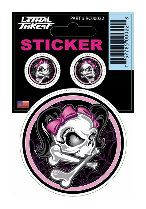Lethal Threat Web Girl Skull Decal | JPCycles.com