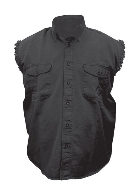 Allstate Leather Inc. Button Down Sleeveless Shirt | JPCycles.com