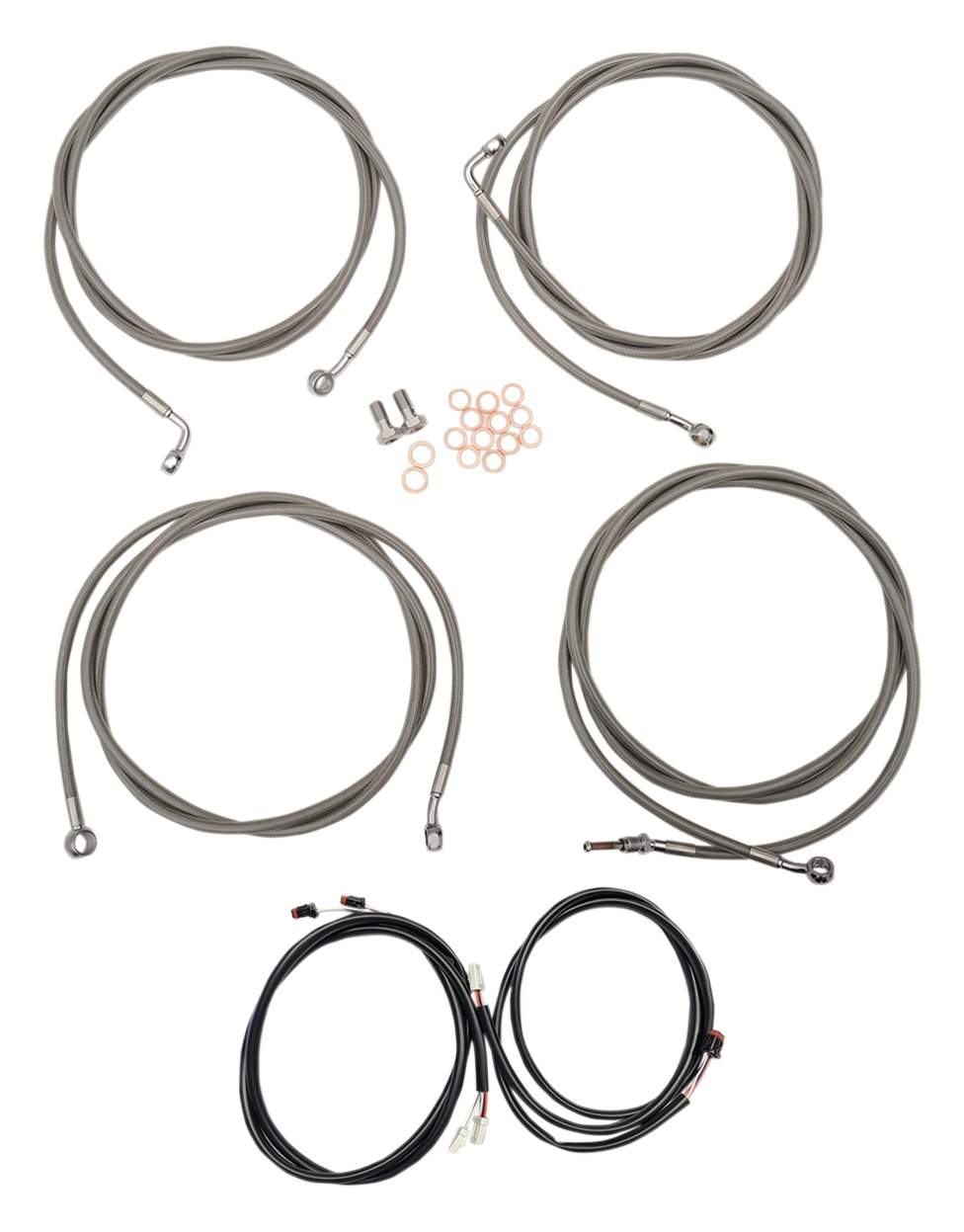 LA Choppers Complete Plug And Play Cable/Brake Line Kit For Harley ABS ...