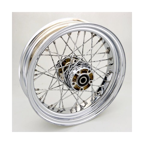 V-Twin Mfg. 40 Twirled Spoke Chrome Rear Wheel For Harley 2000-2007 ...