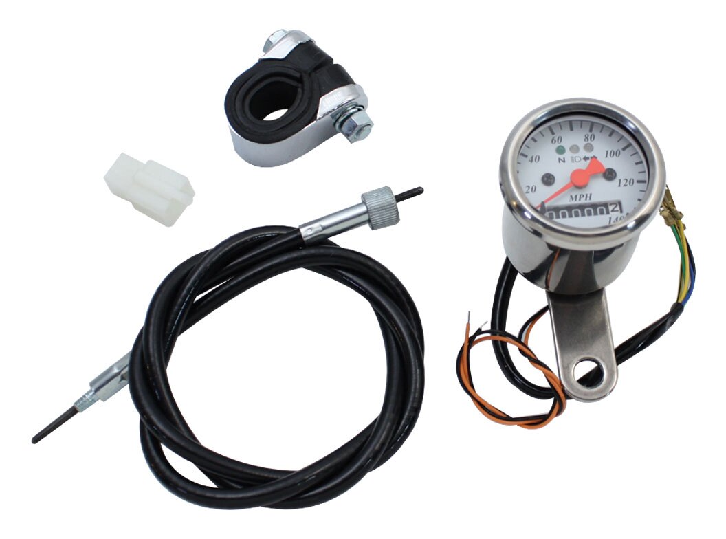 V-Twin Mfg. 48mm Mini Speedometer Kit For Harley | JPCycles.com