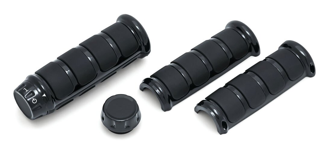 Kuryakyn ISO Heated Black Grips For Harley Touring 2010-2020 | JPCycles.com