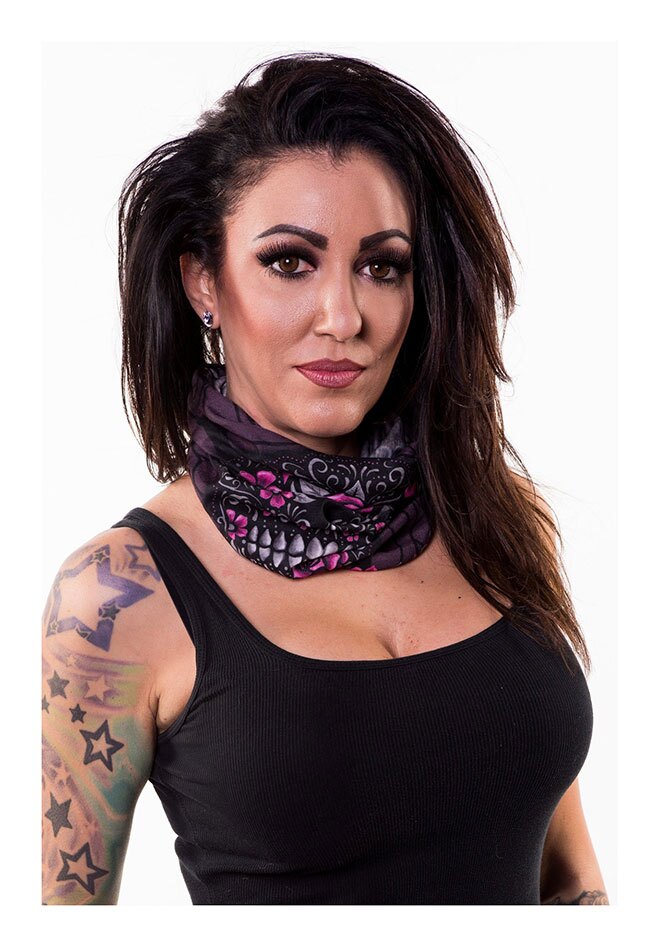 Lethal Angel OS Floral Skull Neck Gaiter | JPCycles.com