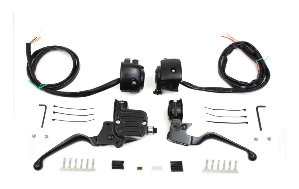 V-Twin Mfg. Handlebar Control Kit For Harley Single Disc 1996-2006 ...