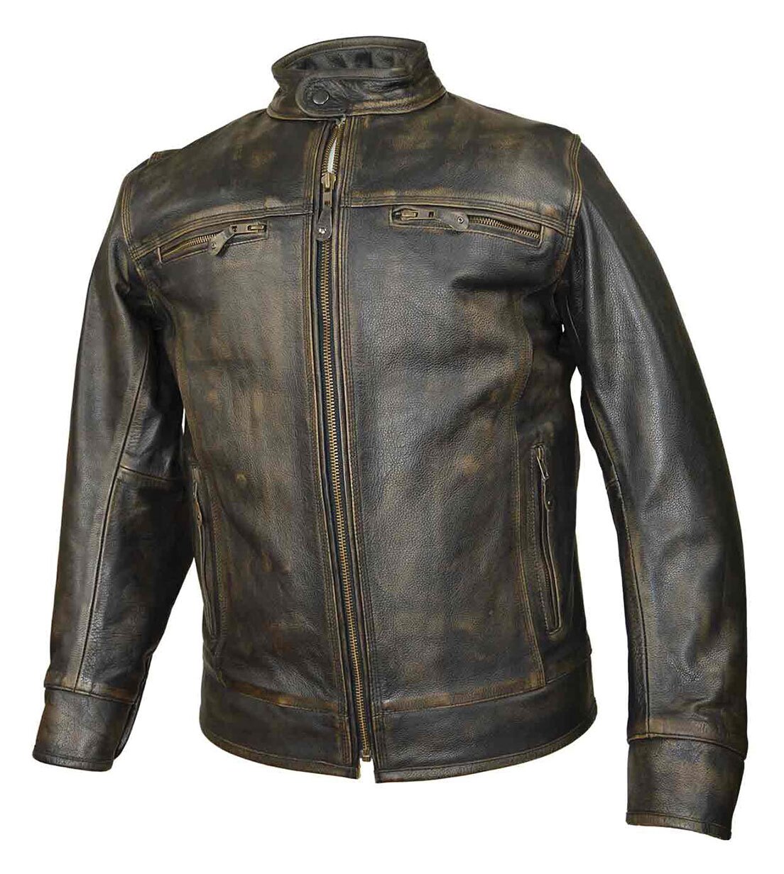 Vance Leathers Distressed Vented Leather Jacket | JPCycles.com