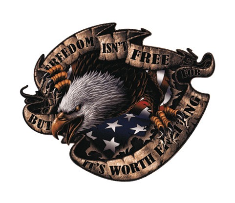Lethal Threat Freedom Isn't Free Eagle Decal | JPCycles.com