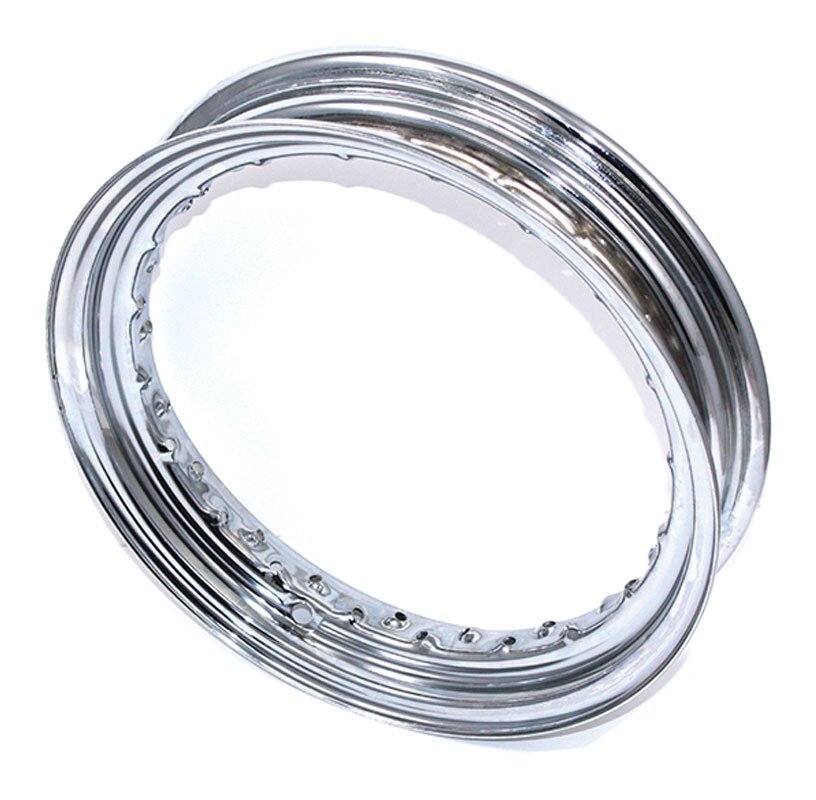 V-Twin Mfg. 40 Spoke 16" X 3" Drop Center Front / Rear Chrome Rim ...