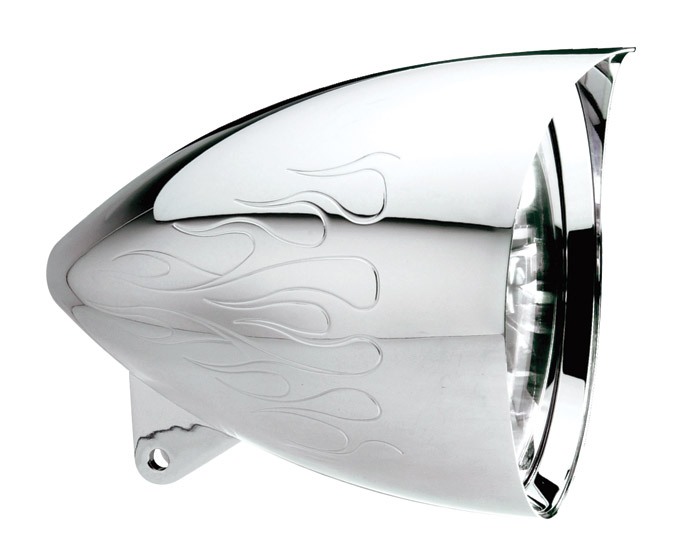 Headwinds 7" Flamed Vampire Concours Rocket Headlight Housing ...