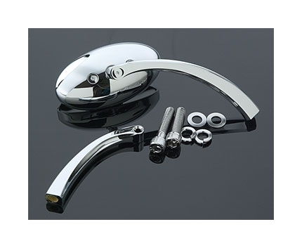 J&P Cycles Oval Mirror With Dual Radius Stem | JPCycles.com