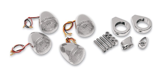 Drag Specialties Deuce Style LED Turn Signal Kit With Clear Honeycomb ...