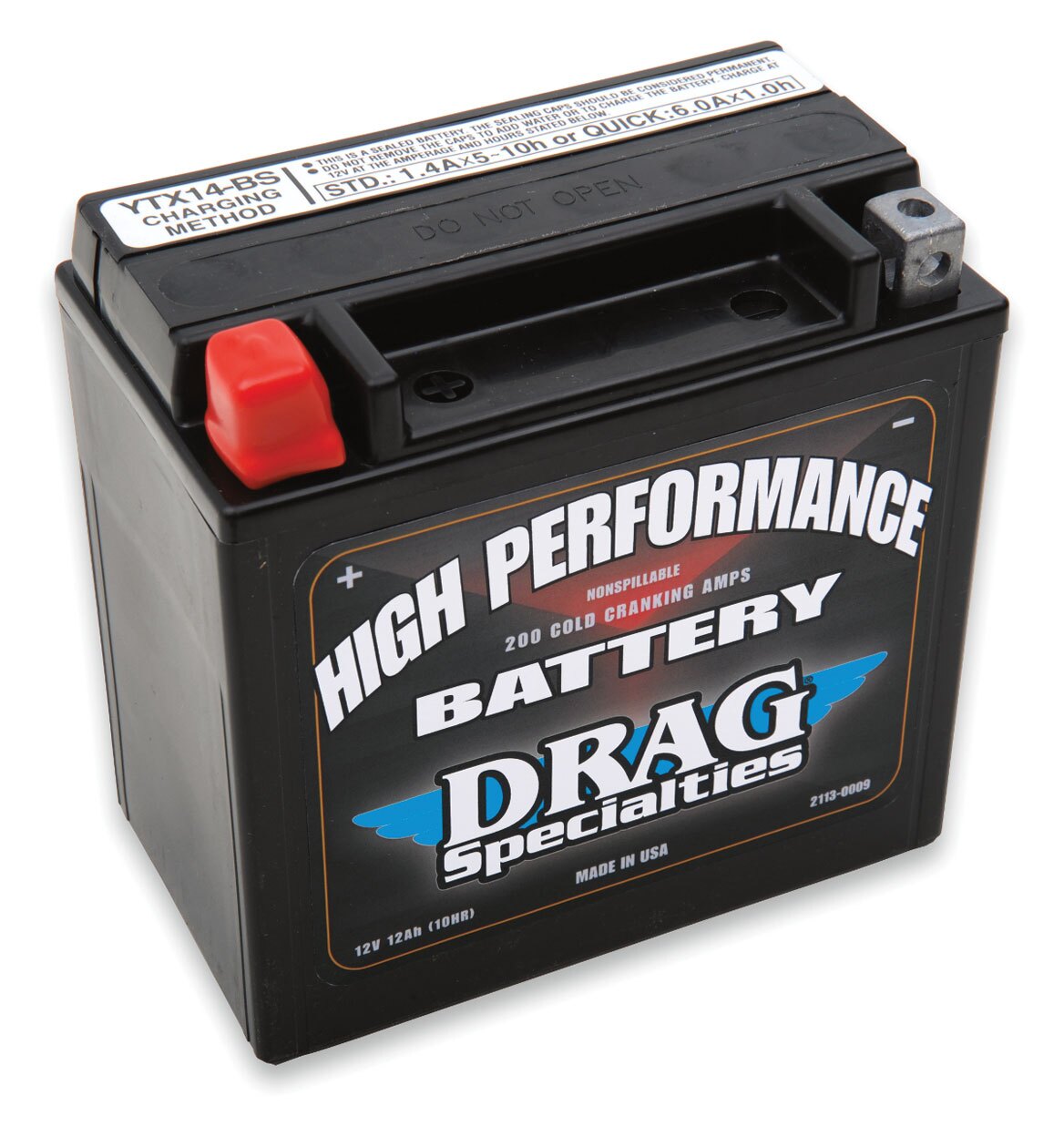 Drag Specialties YTX14 High Performance AGM Battery For Harley V-Rod ...