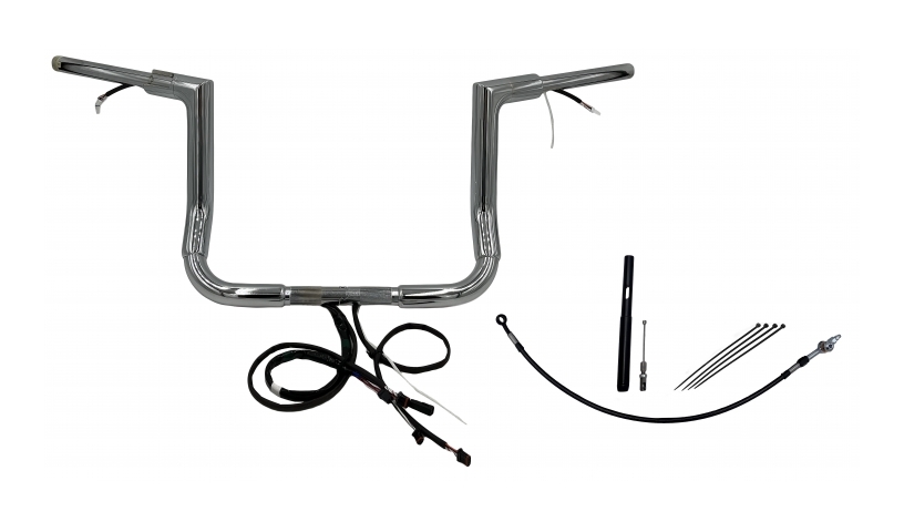 Fat Baggers Inc. 1 1/2" Wired Flat Top Handlebar Kit For Harley Touring ...