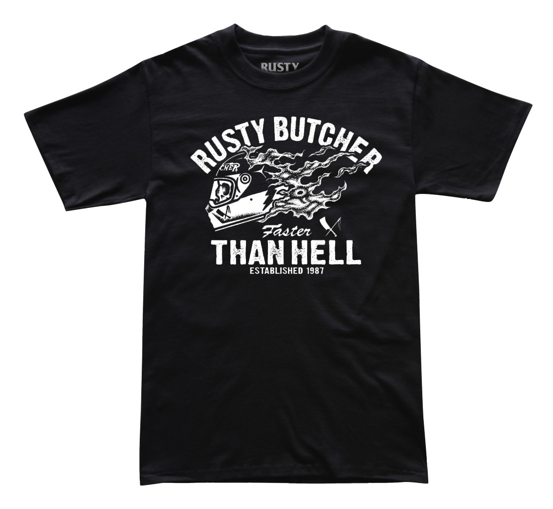 Rusty Butcher Faster Than Hell T-Shirt | JPCycles.com