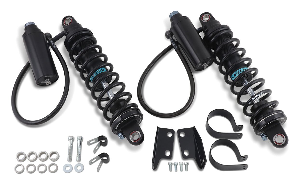 Legend Suspension REVO-ARC Reservoir Shocks For Harley | JPCycles.com
