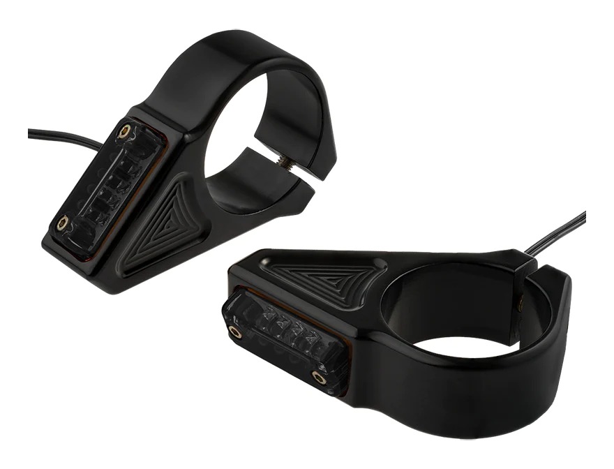 Joker Machine Rectangle Fork Mount LED Turn Signals | JPCycles.com