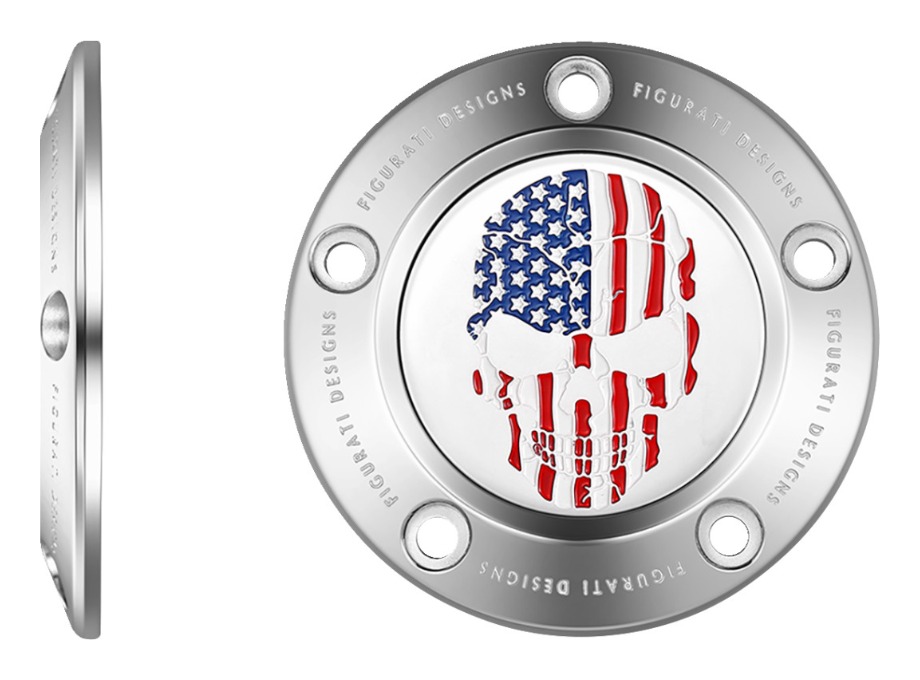 Figurati Designs Flag Skull Timing Cover For Harley Twin Cam 1999-2017 ...