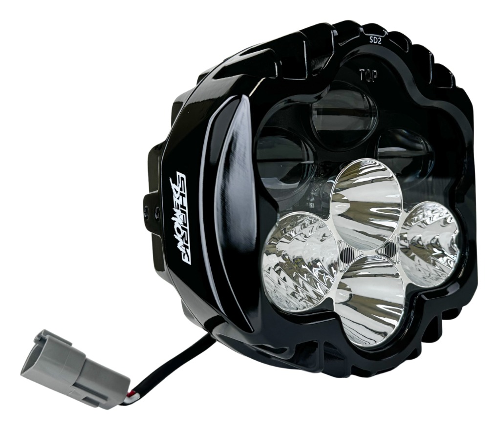 Custom Dynamics 5 3/4" Shark Demon 2 Headlight With Pedestal Mount ...