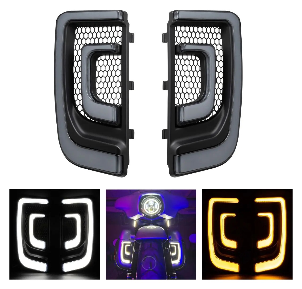 HogWorkz Lumipro LED Lower Fairing Inserts For Harley Touring 2014-2025 | JPCycles.com