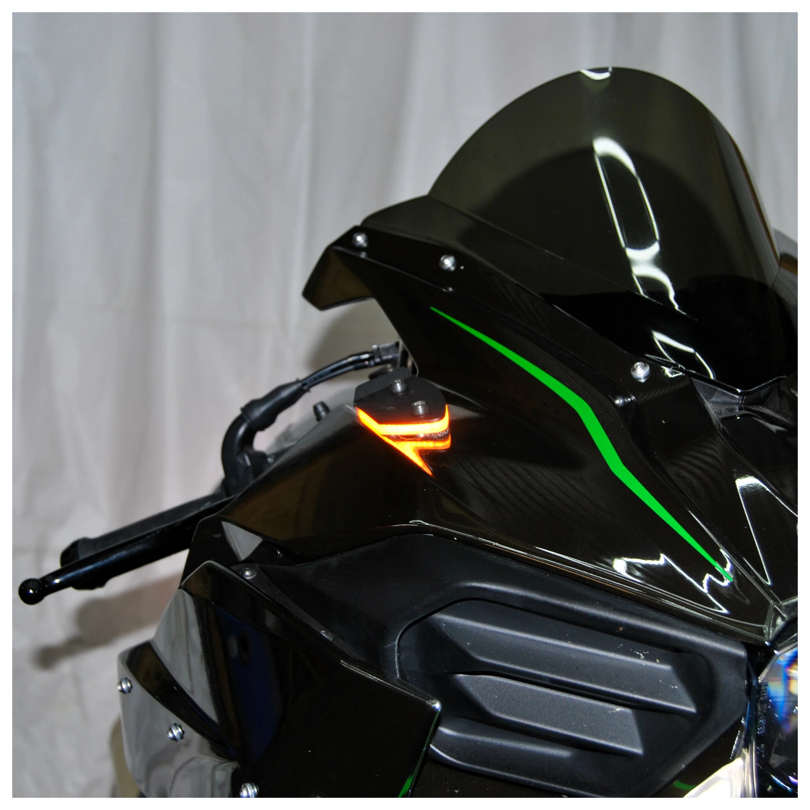 New Rage Cycles Mirror Block Off LED Turn Signals Kawasaki Ninja H2 2015-2025 | JPCycles.com