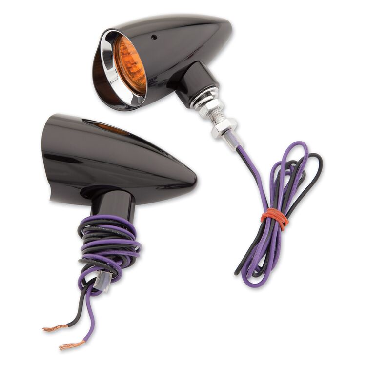 Headwinds 1-3/8" Mariah Concours Rocket Matte Black Turn Signal ...